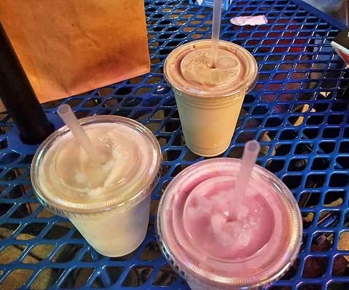 Superdawg's thick, creamy milkshakes come in classic flavors that complement their savory offerings perfectly – the straw stands at attention!