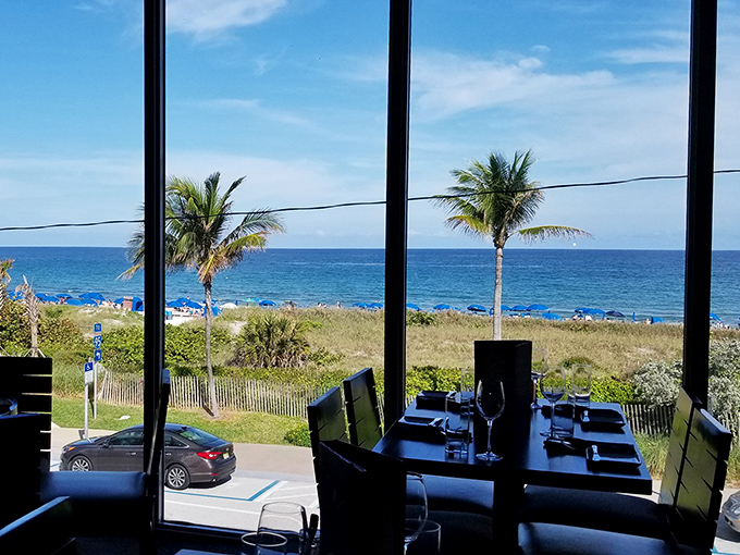 Ocean views complement New England flavors – where else can you enjoy a lobster roll while watching palm trees sway?