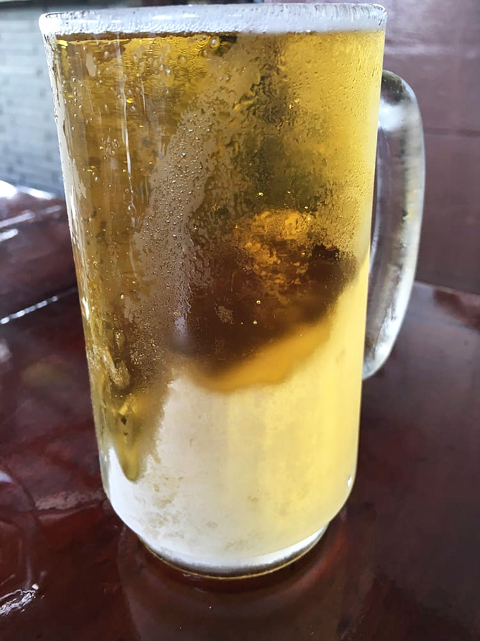 A beer so cold the mug frosts over &ndash; the perfect companion to smoked fish on a warm Florida afternoon.