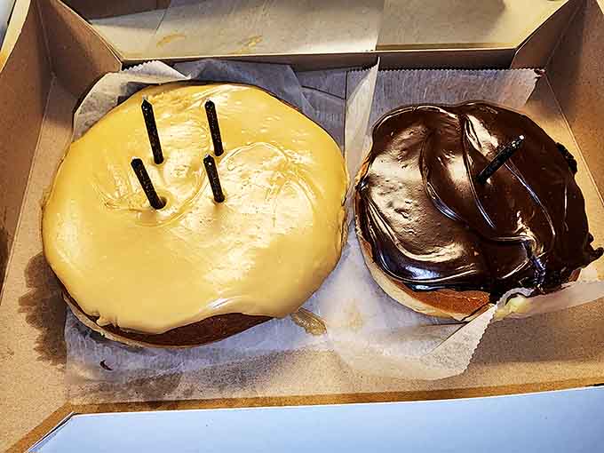 Boston cream donuts with that perfect chocolate-to-cream ratio &ndash; the kind that make you wonder why you'd ever settle for chain bakery versions.