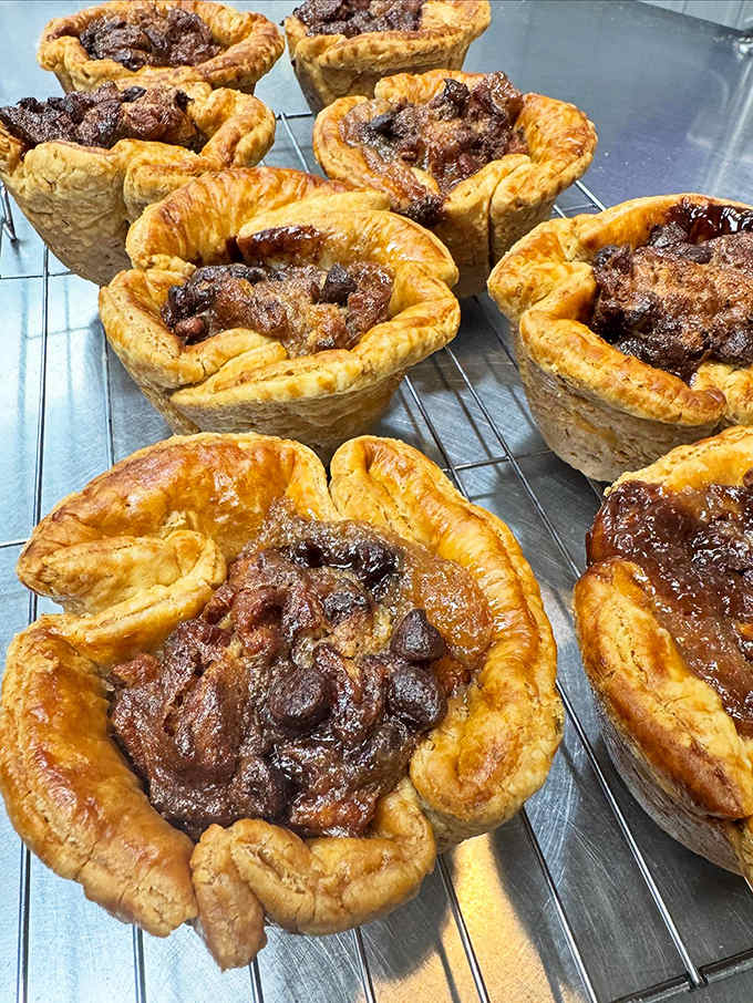 Bourbon chocolate pecan hand pies so decadent they should come with their own parental advisory sticker. Like wearing a cashmere sweater for your taste buds.