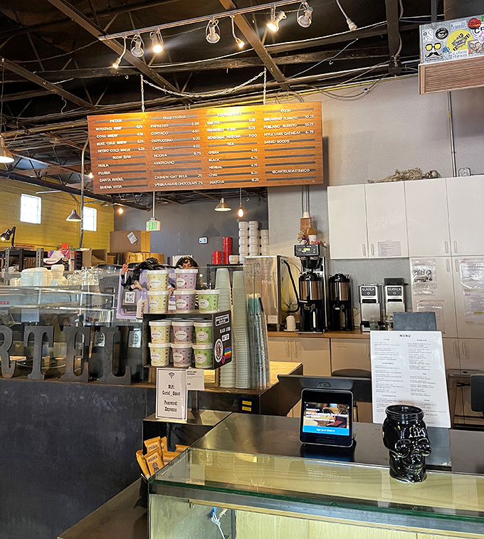 The command center where coffee magic happens, with an organized efficiency that belies the craft behind each cup.