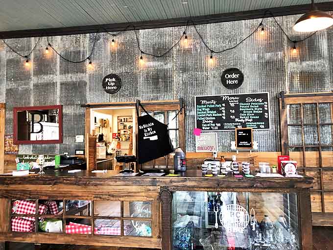 Where barbecue dreams begin &ndash; rustic wood, corrugated metal, and the promise of smoked delights just moments away.