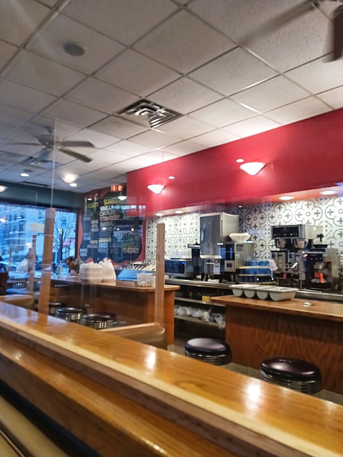 Counter: The counter offers front-row seats to the breakfast ballet, where regulars perch like neighborhood sentinels and solo diners never feel alone.