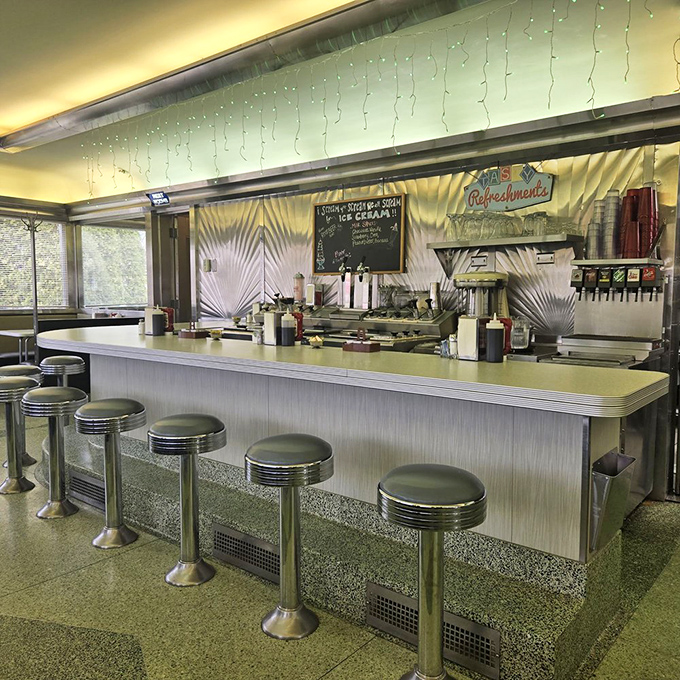 The counter view – where culinary magic happens before your eyes and breakfast is served with a side of showmanship.