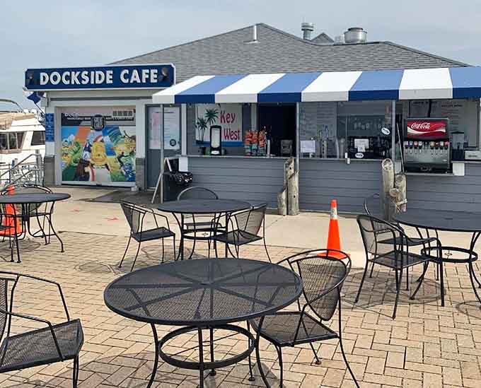 Outdoor seating where the dress code is "comfortable" and the view is "spectacular," perfect combination really.