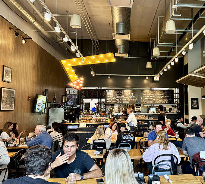 The dining room buzzes with happy breakfast eaters, all united in their appreciation for a meal done right.