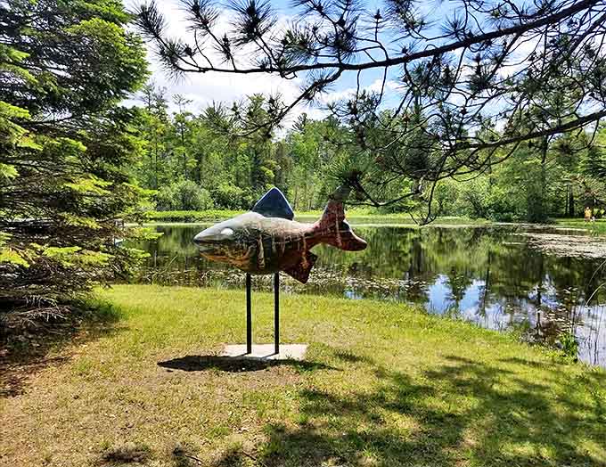 This fish statue stands as a monument to the aquatic residents that make Lake Charlevoix an angler's dream destination.
