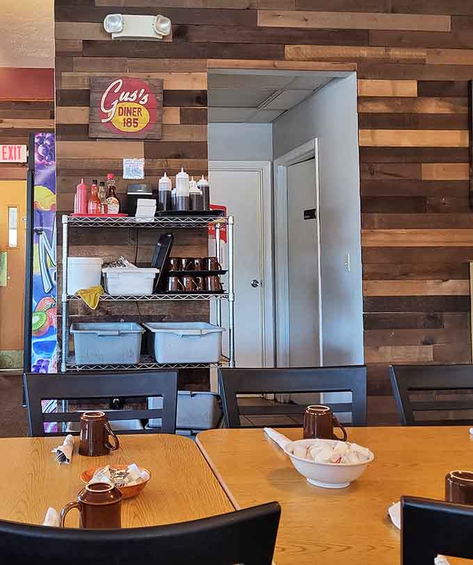 The dining area keeps things simple and welcoming, letting the food take center stage where it belongs.