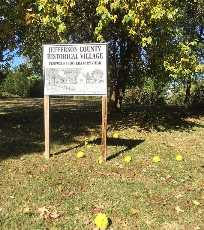 Clear signage guides you through this proposed 1920s-era farmstead, because even time travelers need directions to avoid getting historically lost.