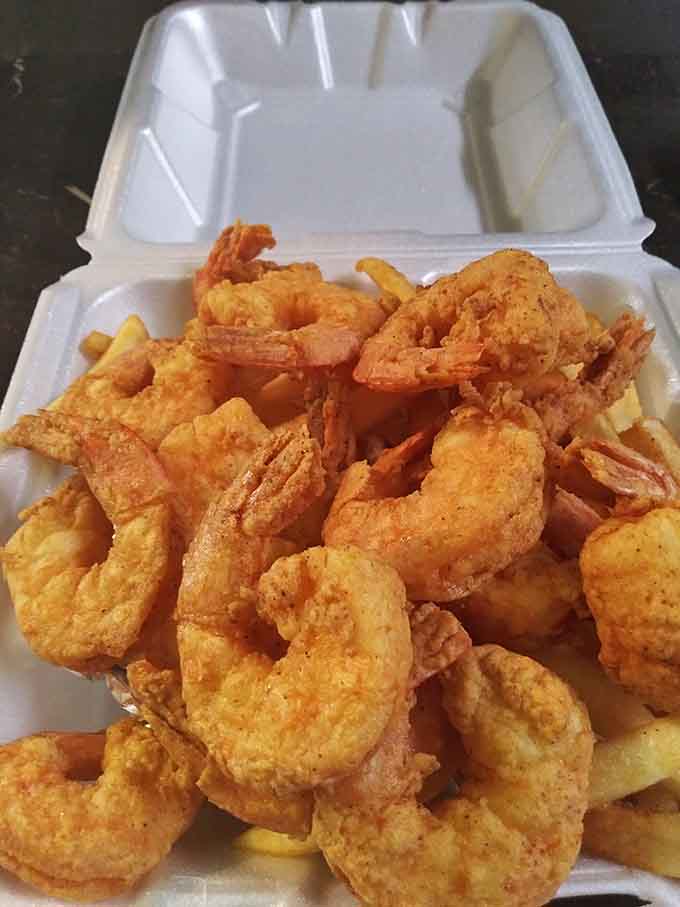 Breaded shrimp fried to golden perfection, because apparently this kitchen decided to excel at everything simultaneously.