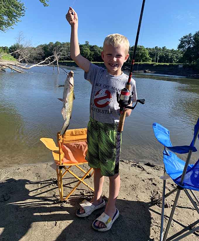 The triumphant moment when patience and persistence pay off, proving that fishing is about more than just catching dinner but about the joy of the catch itself.