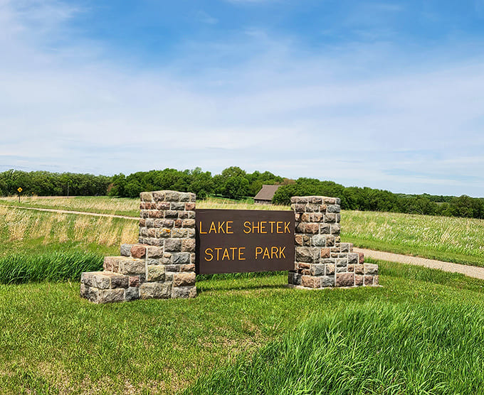 The Lake Shetek State Park entrance sign welcomes visitors to one of southwestern Minnesota's best-kept secrets, though hopefully not for much longer.