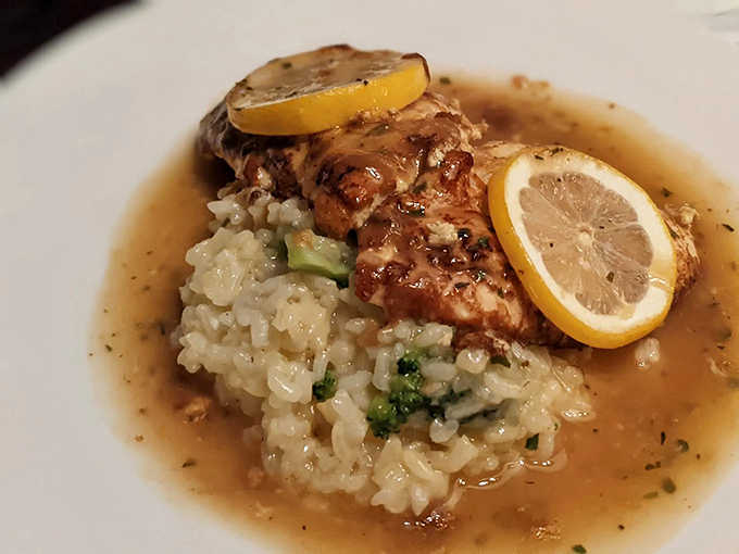 Lemon chicken over risotto &ndash; proof that simplicity, when executed flawlessly, can outshine even the most complex culinary creations.