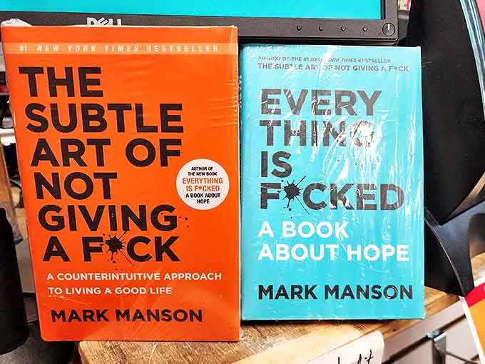 Mark Manson's colorfully titled self-help books offer profane wisdom for modern times, their orange and teal covers practically shouting for attention.