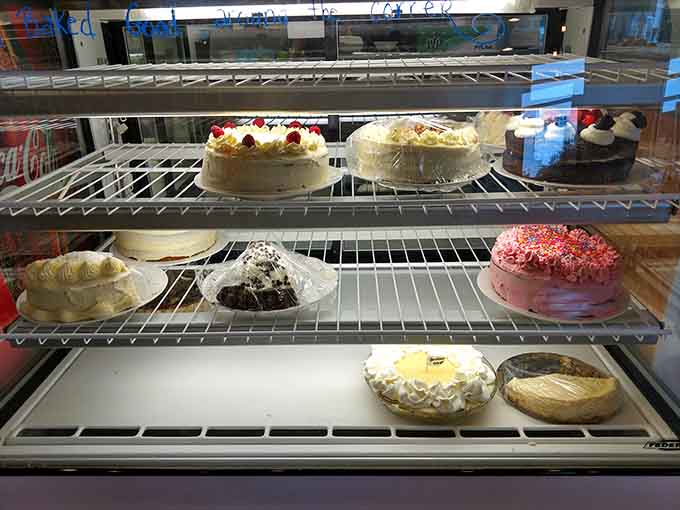 The pastry case displays an array of beautiful cakes that make choosing just one feel like an impossible decision you'll happily struggle with.
