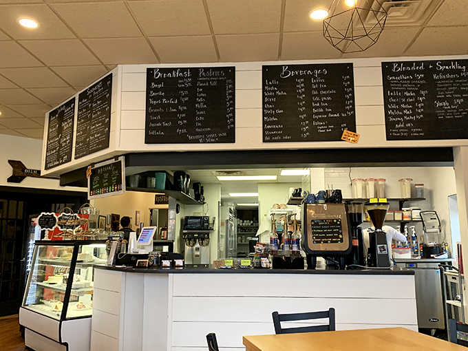 The command center: Where coffee magic happens and smoothie dreams come true, all under the watchful eye of handwritten menu boards.