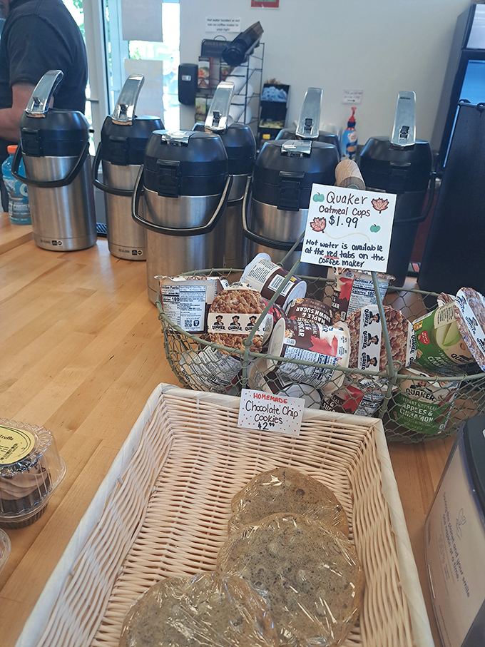 Breakfast options extend beyond sandwiches &ndash; hearty oatmeal cups and homestyle cookies for those craving morning comfort food.