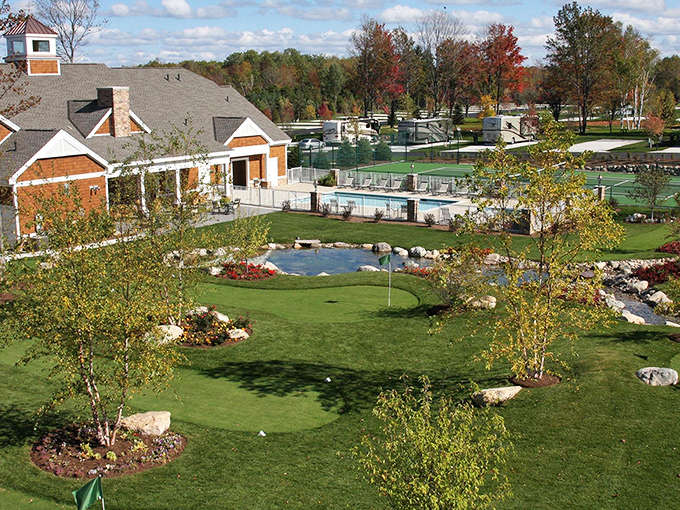 Not your average campground &ndash; luxury meets the great outdoors at this resort where "roughing it" includes swimming pools and manicured gardens.