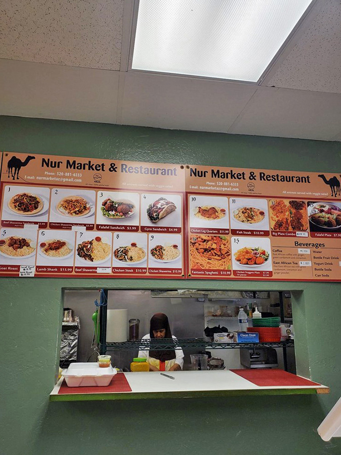 Where the magic happens! The restaurant counter serves up authentic dishes that transport you thousands of miles with just one bite.