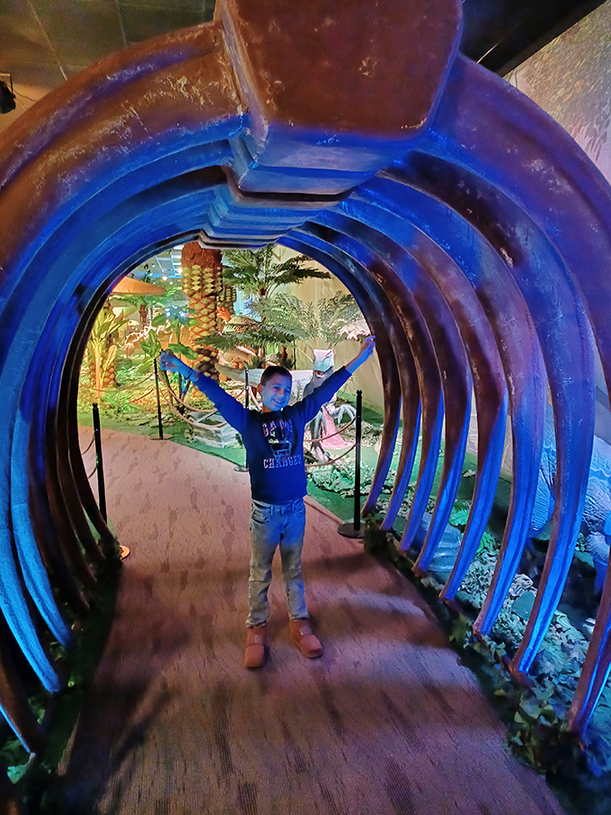 Walk through this prehistoric ribcage tunnel and feel what it's like to be dinosaur food &ndash; minus the actual being eaten part.