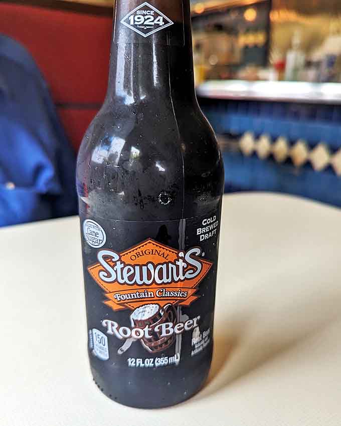 Stewart's Root Beer &ndash; the perfect companion to ice cream or a hearty dog, bottled nostalgia that tastes exactly like summer should.