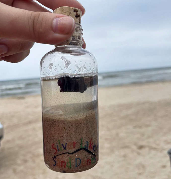 A tiny glass bottle captures Silver Lake's essence – proof that the best souvenirs sometimes come in the smallest packages.