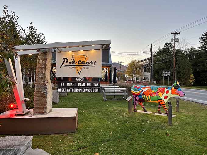 When your restaurant's outdoor art is this whimsical, you know the food inside is going to be creative too.
