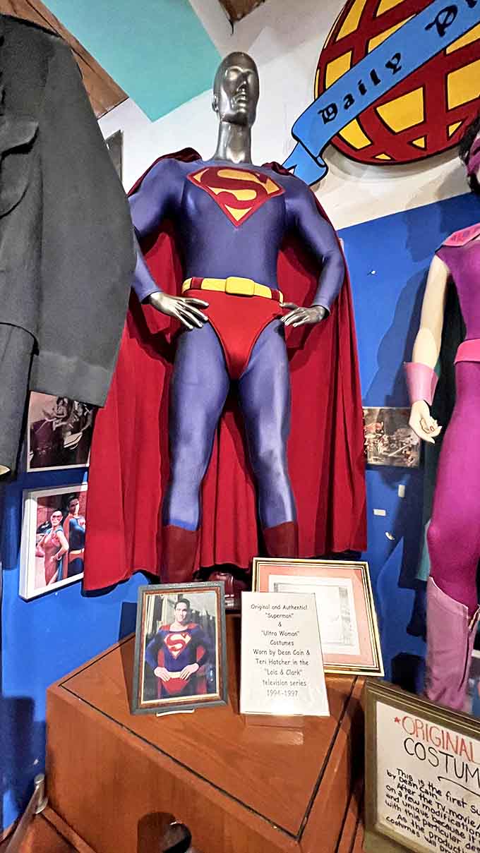 This authentic Superman costume from television shows how the iconic suit has evolved over decades, with enough detail to make any cosplayer weep with envy and admiration.
