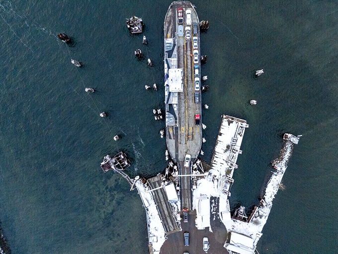 The Grand Isle ferry carries cars across Lake Champlain, turning an everyday crossing into a scenic Vermont experience.