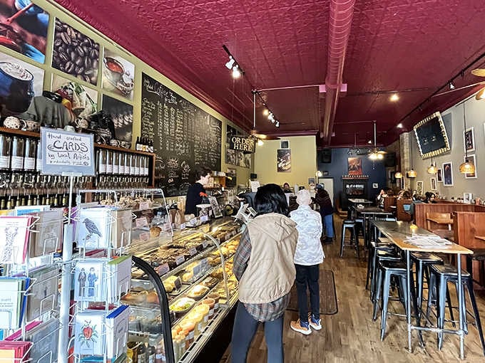 The pastry case lineup&mdash;where indecision isn't a bug, it's a feature! Each treat silently arguing for your attention.