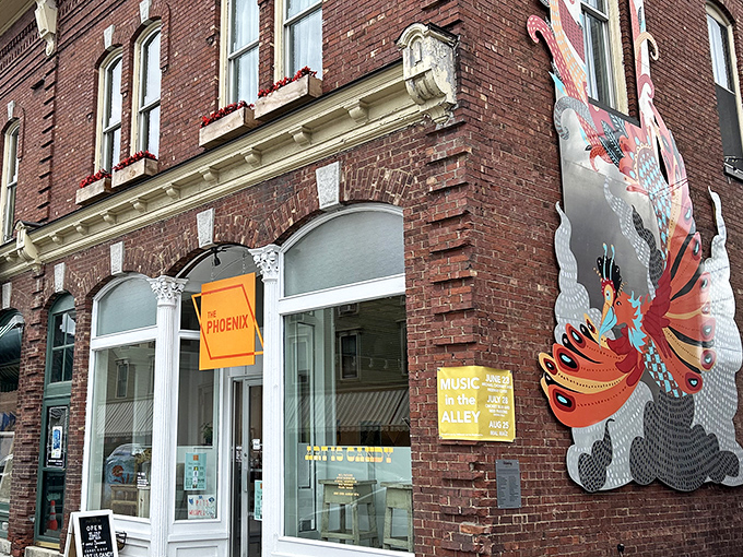 The Phoenix rises on Main Street, its colorful signage and artistic fa&ccedil;ade hinting at the culinary creativity waiting inside.