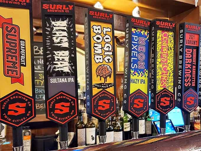 Surly Brewing taps dominate the lineup, offering Minnesota's finest craft beers to pair with your international food adventure.