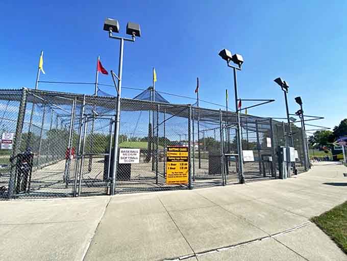 Batting cages reveal surprising family talents and expose exaggerated claims about "almost going pro." Dad's shoulder mysteriously acts up when facing the fastest pitches.