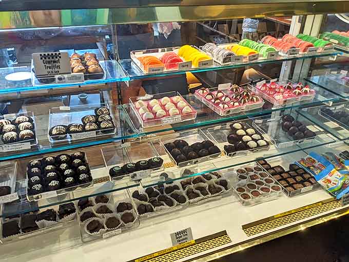 A rainbow of confections awaits behind pristine glass &ndash; from traditional truffles to wild flavor combinations that dare you to try something new.