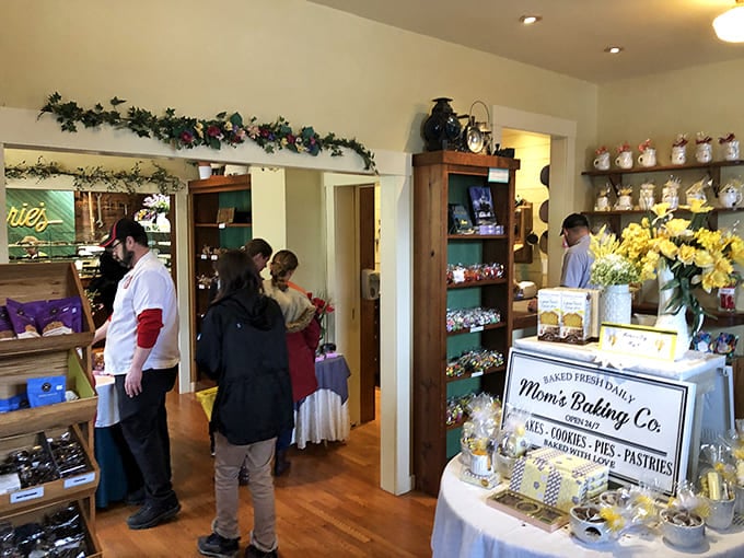 The shop buzzes with the energy of chocolate pilgrims finding their sweet salvation, while white-aproned staff stand ready to guide newcomers through their confectionery journey.