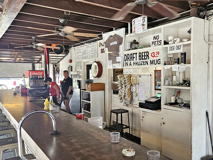 The no-frills counter where magic happens &ndash; draft beer in frozen mugs and decades of serving satisfied customers.