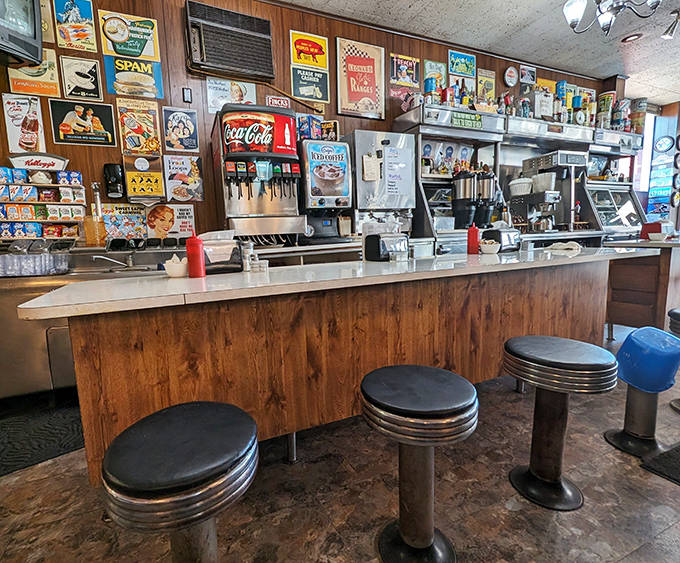 Counter Seating Where breakfast magic happens &ndash; vintage stools offering front-row seats to the choreographed kitchen dance that produces those perfect pancakes.