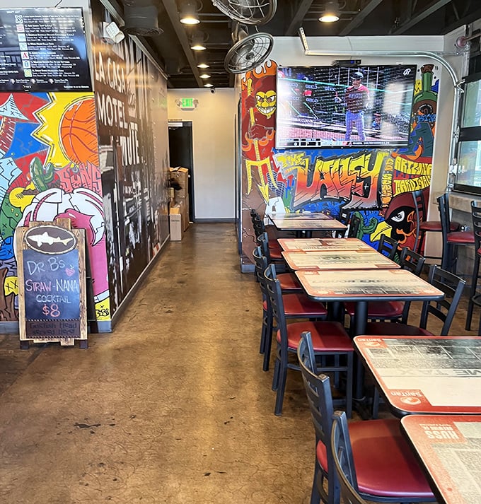 Street art and industrial vibes create an atmosphere that's cooler than your average eatery &ndash; without trying too hard.