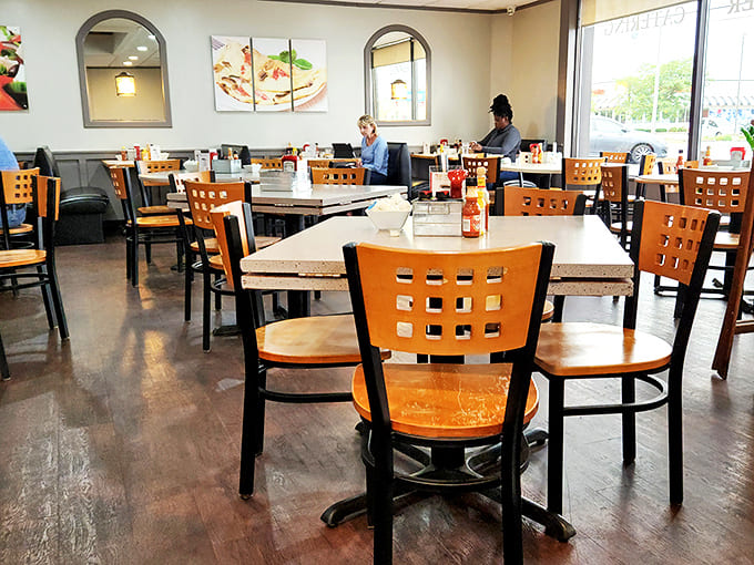 The nautical-themed dining room feels like stepping into a sea captain's quarters, where every fishing float and buoy tells a story.