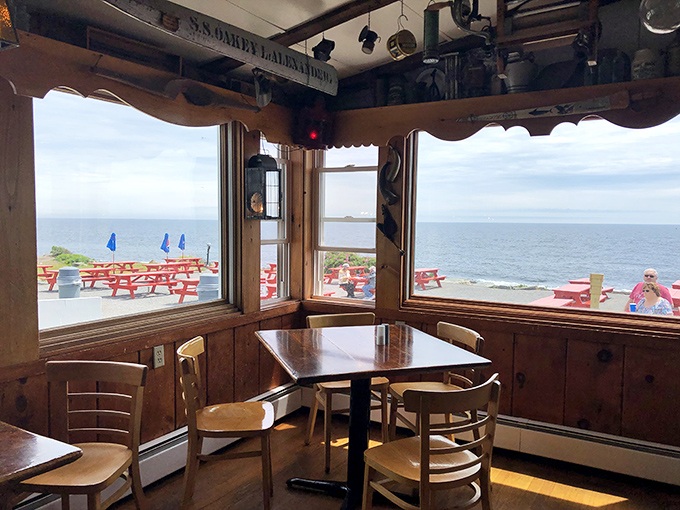 Window seats offer dinner and a show – the dramatic Atlantic coastline performs while you savor every last bite.