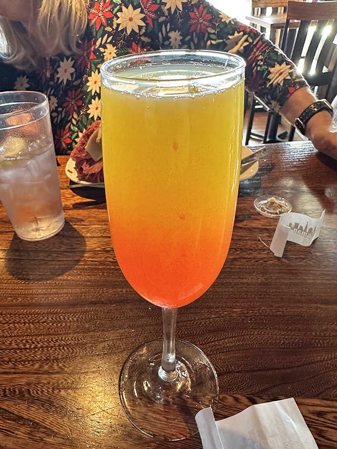 A sunrise in a glass &ndash; this gradient cocktail transitions from sweet to tangy like a perfect Ohio summer day.