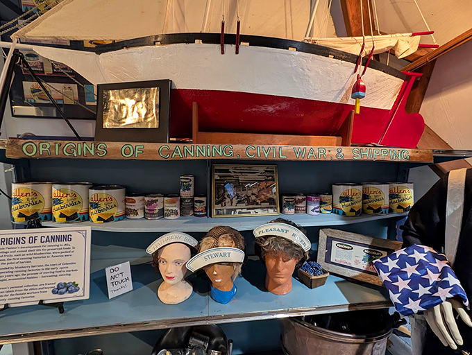 A fascinating display about canning history shows how Maine's blueberry industry has evolved while maintaining traditional quality.