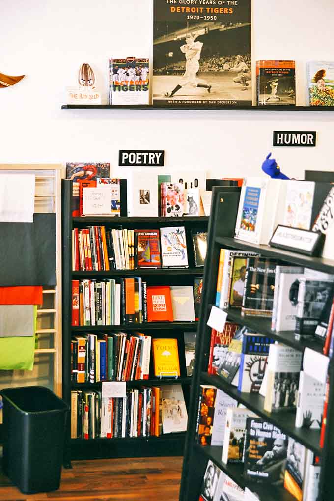The poetry and humor sections sit side by side, reminding browsers that literature can simultaneously touch the soul and tickle the funny bone.