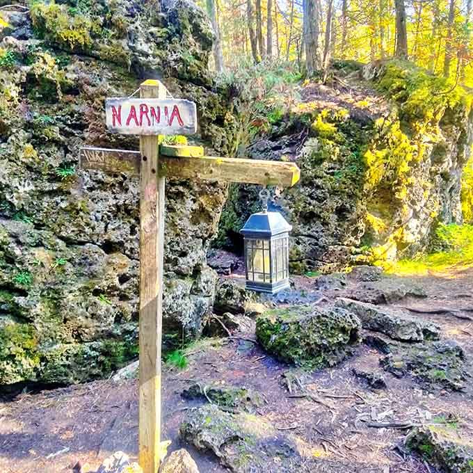 The iconic Narnia signpost and lantern create the perfect photo opportunity&mdash;just try not to check the back of your closet when you get home.