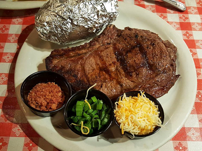 A perfectly cooked steak dinner with all the fixings &ndash; the kind of meal that makes you wonder why you'd ever eat anything else.
