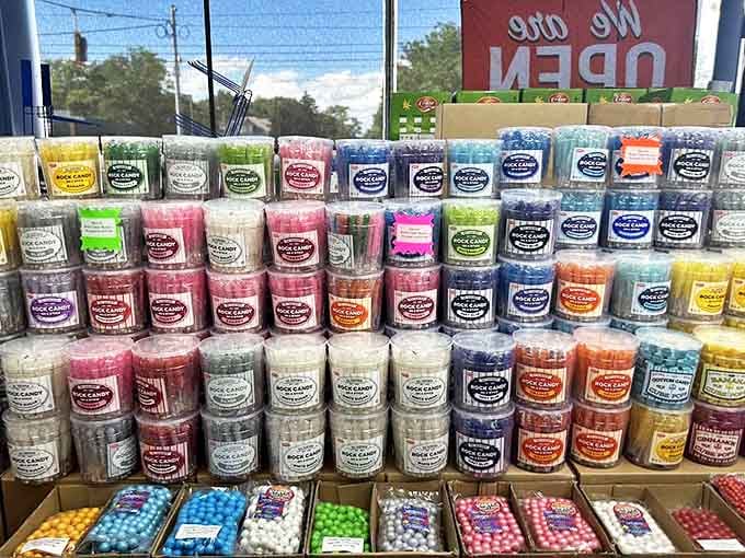 Gumball paradise! Perfectly organized spheres of sweetness create a candy color wheel that would make any artist or sugar enthusiast weak at the knees.