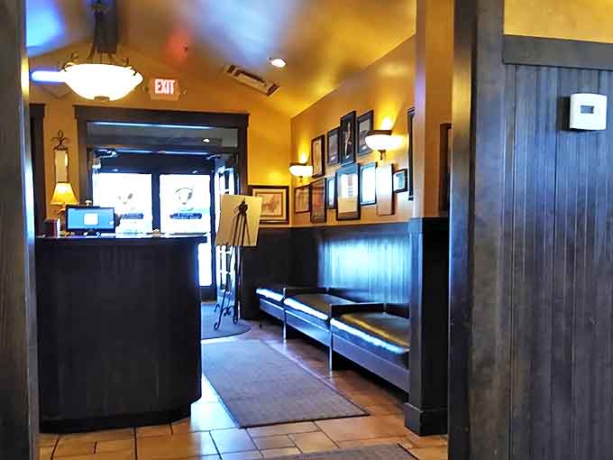 The waiting area promises good things come to those who wait &ndash; especially when "good things" means legendary Chicken George.