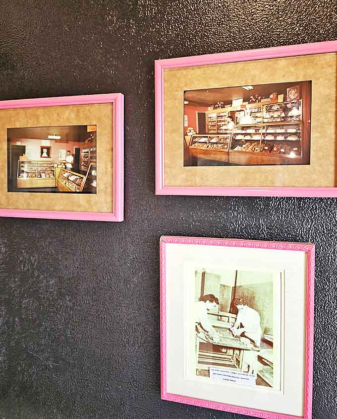 Framed memories on the wall tell the story of a bakery deeply woven into the community fabric &ndash; history you can almost taste.
