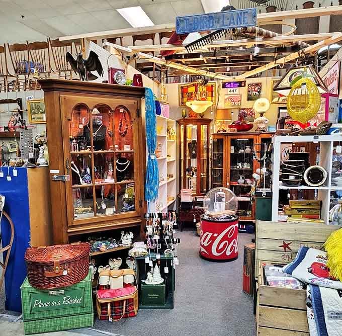 Antique Jewelry: Each display case holds miniature museums where brooches, necklaces and rings tell stories of fashion, wealth and personal expression through the ages.